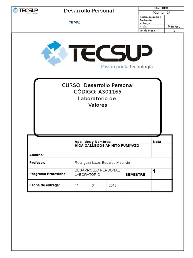 Formato Carátula TECSUP | PDF