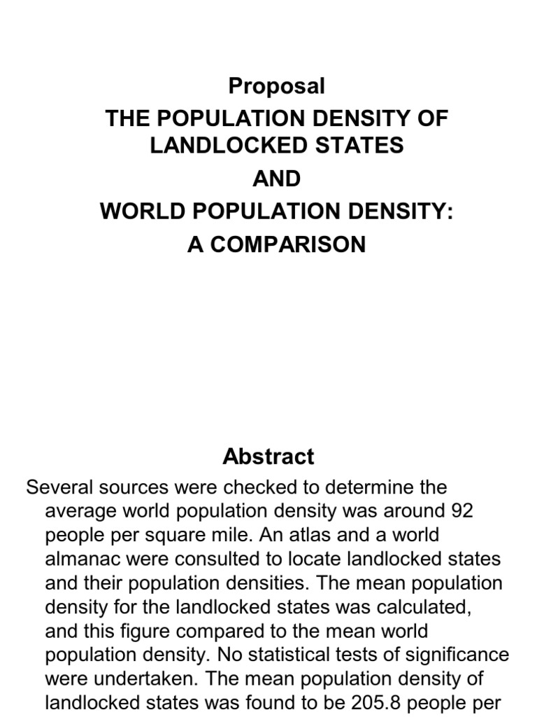 Population Density | PDF | Mean | Hypothesis