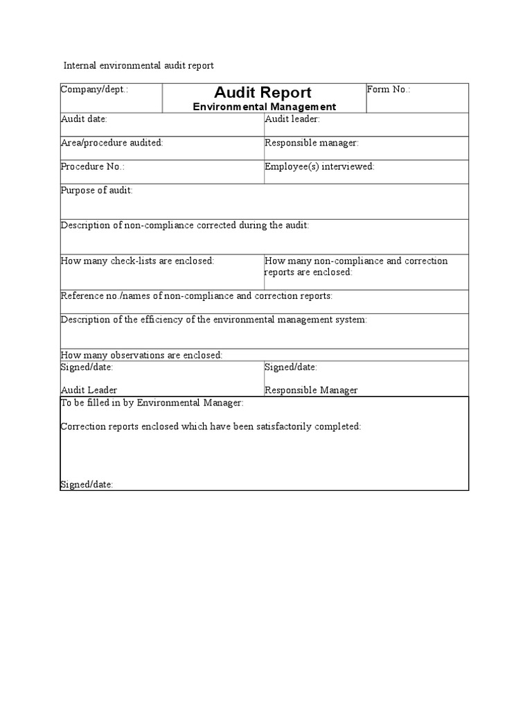 Audit Report: Environmental Management | PDF
