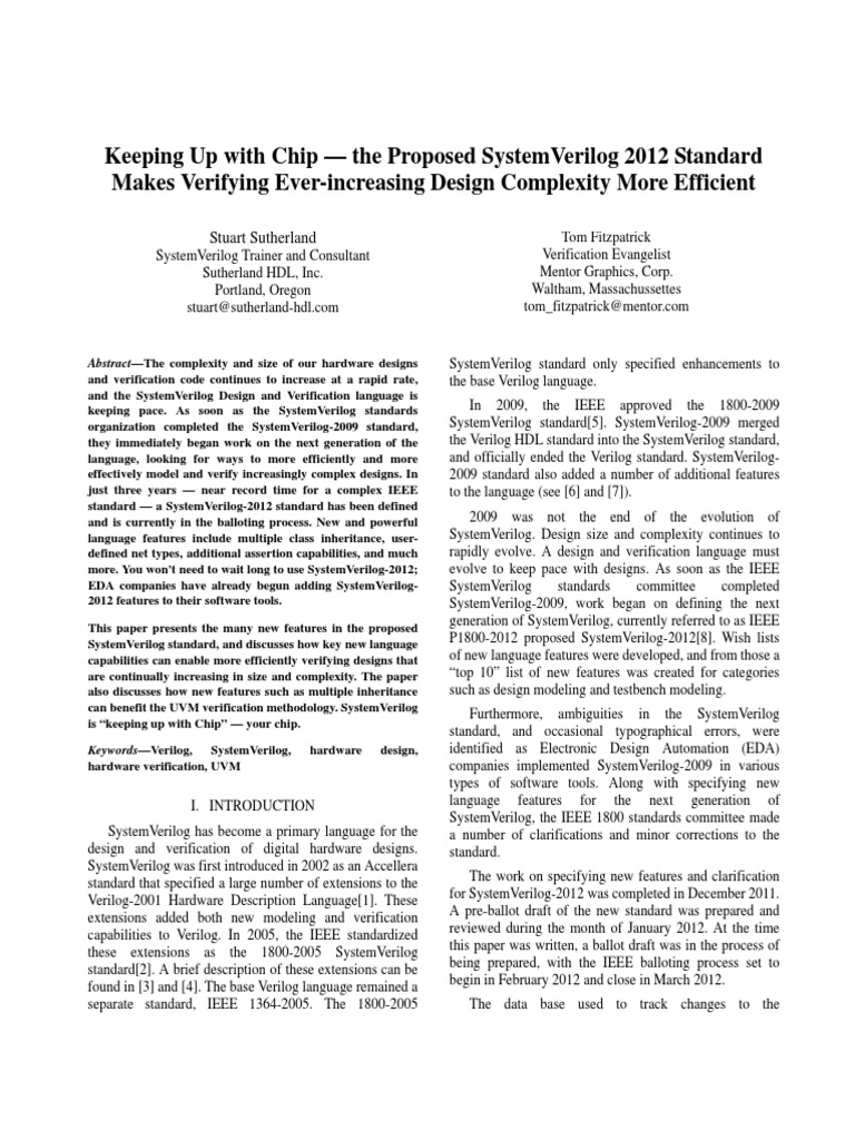 2012 Dvcon Systemverilog 2012 Paper Pdf Class Computer Programming Parameter Computer