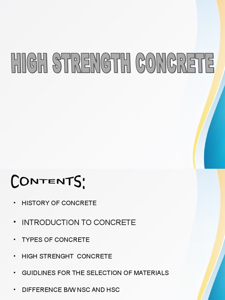 HSC | PDF | Concrete | Strength Of Materials