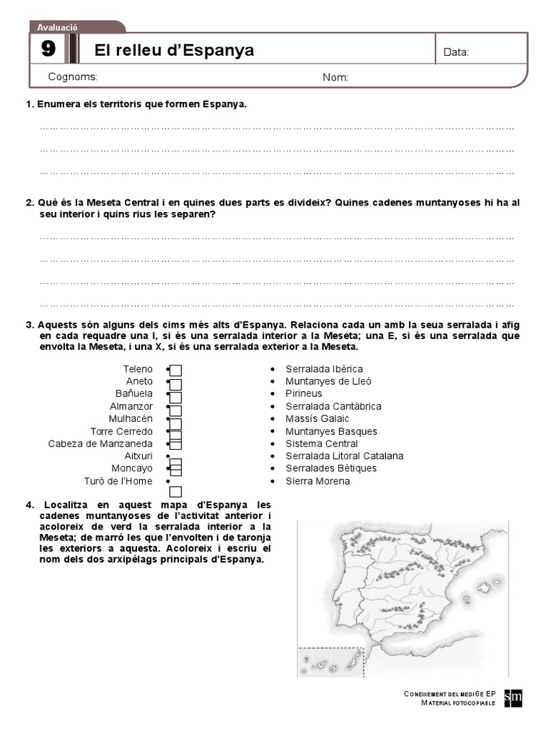 El Relleu D'espanya 6º | PDF