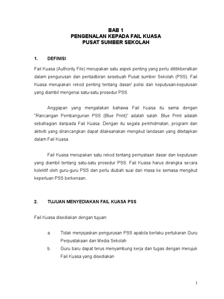 Fail Kuasa Bab 1 | PDF