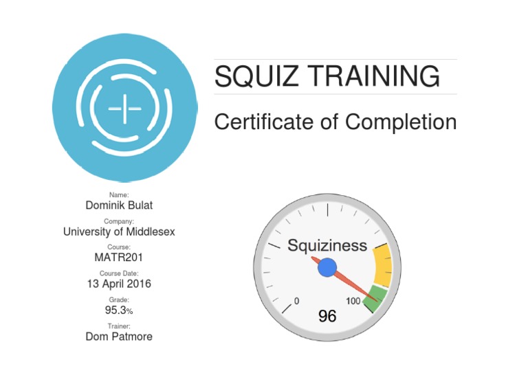 Matr 201 Certificate | PDF