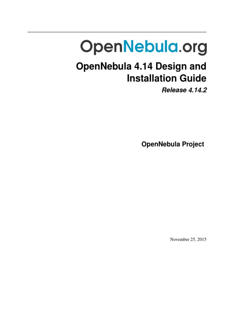 Opennebula 4.14 Design and Installation Guide | PDF | Advanced ...