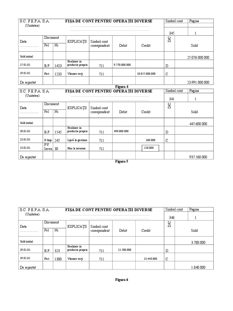 Fisa de Cont Completata | PDF