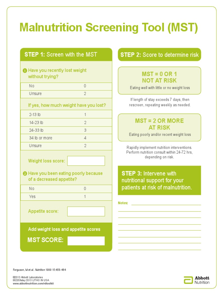 Malnutrition Screening Tool - FINAL | PDF