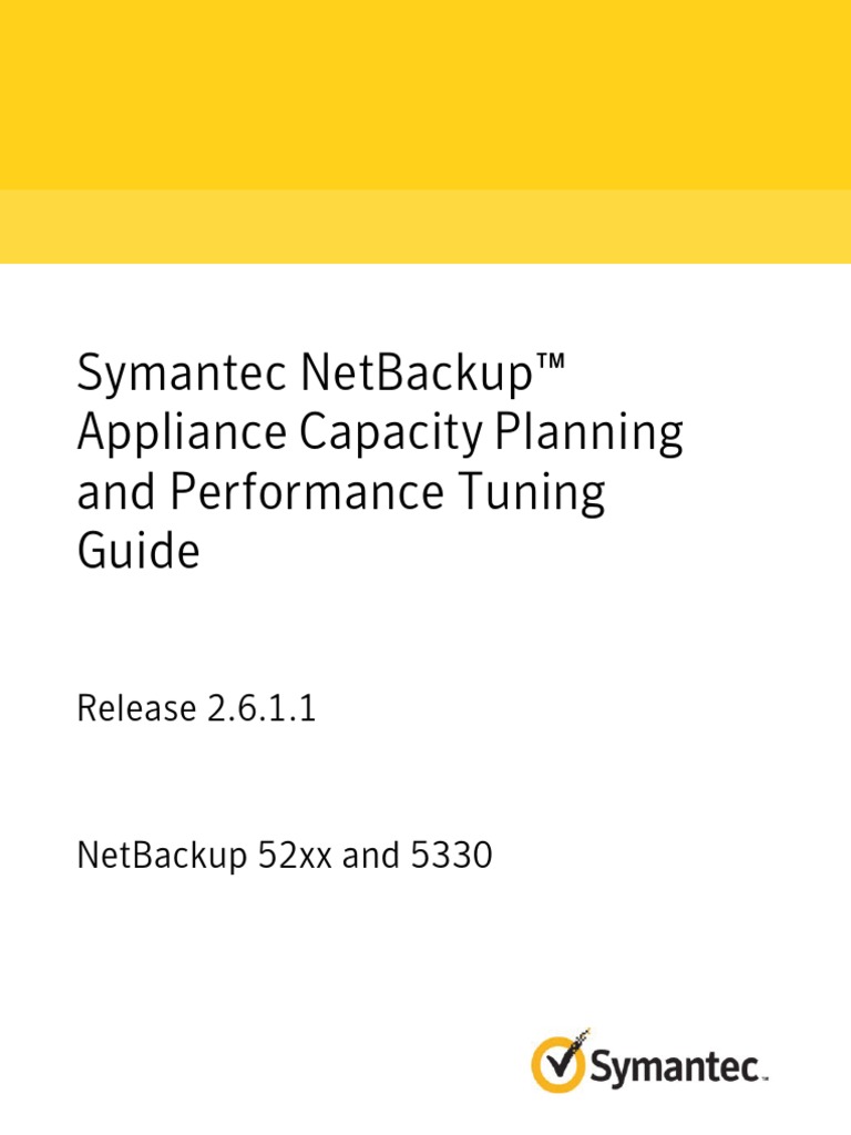 Netbackup 52xnetbackup 52xx And 5330 Appliance Capacity Planning And Performance Tuning Guide X