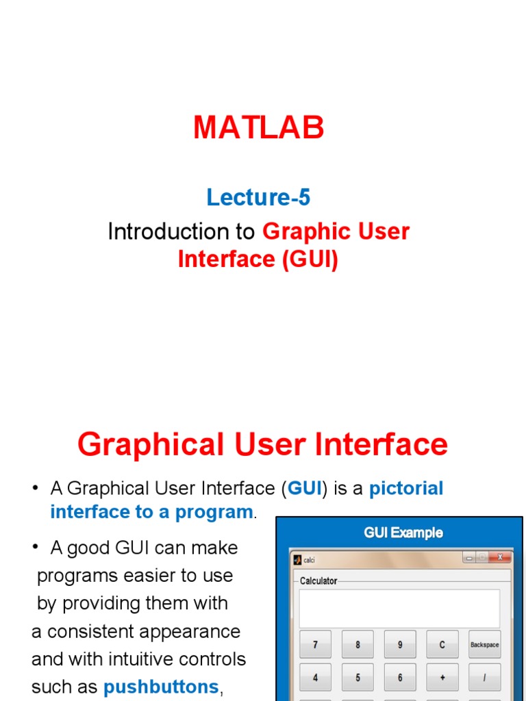 MATLAB-5 | Graphical User Interfaces | Button (Computing) | Free 30-day ...