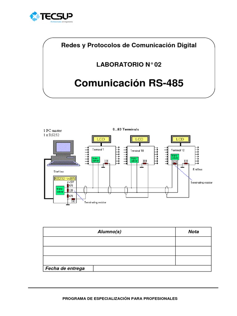 Laboratorio 02 - Comunicacion RS 485 - I | PDF | Red de computadoras | Protocolos de comunicaciones