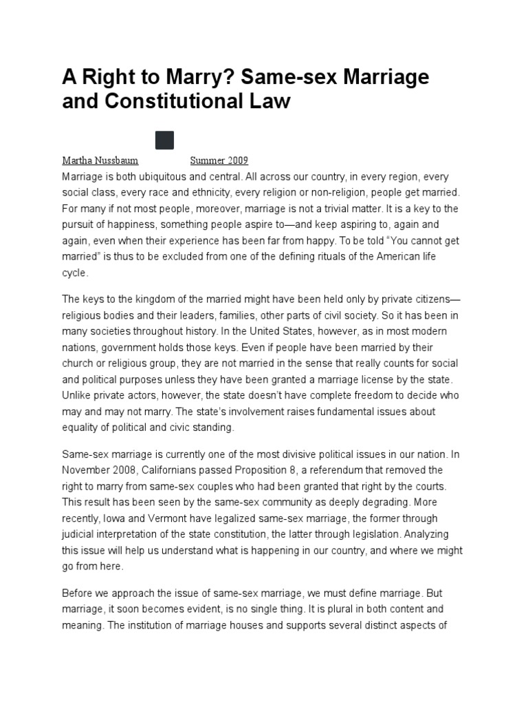 A Right To Marry | PDF | Loving V. Virginia | Marriage