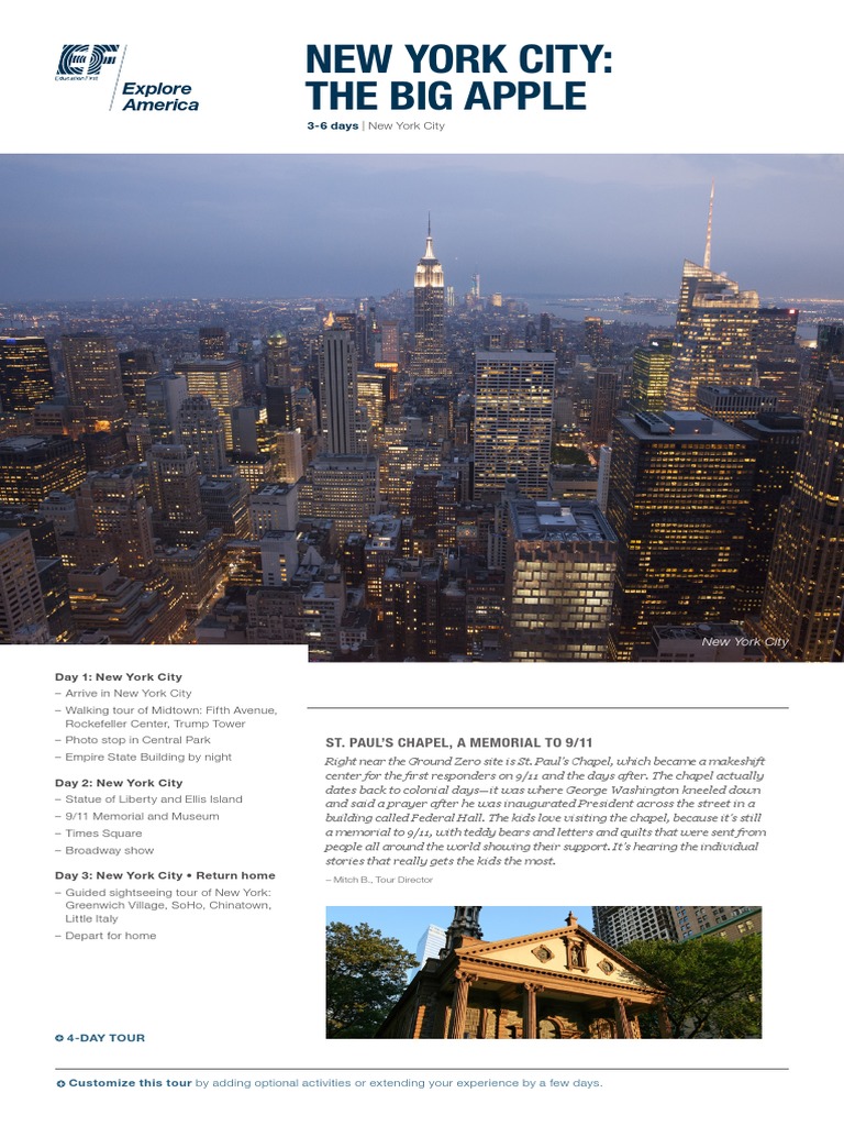 New York City: The Big Apple: Explore America | PDF | Manhattan | New ...