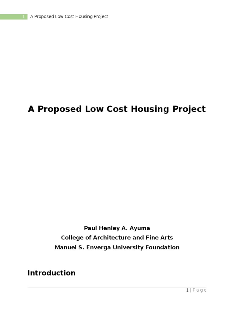 A Proposed Low Cost Housing Project | PDF | Building Insulation ...