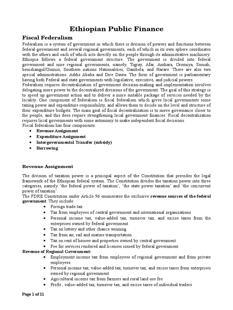Lecture 3-Public Finance in Ethiopia | PDF | Public Finance | Bonds ...
