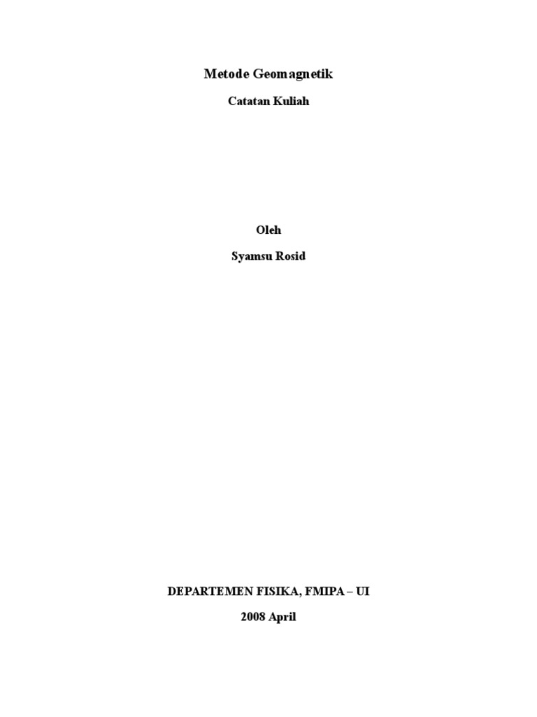 Metode Geomagnetik | PDF | Sains & Matematika | Teknologi & Rekayasa