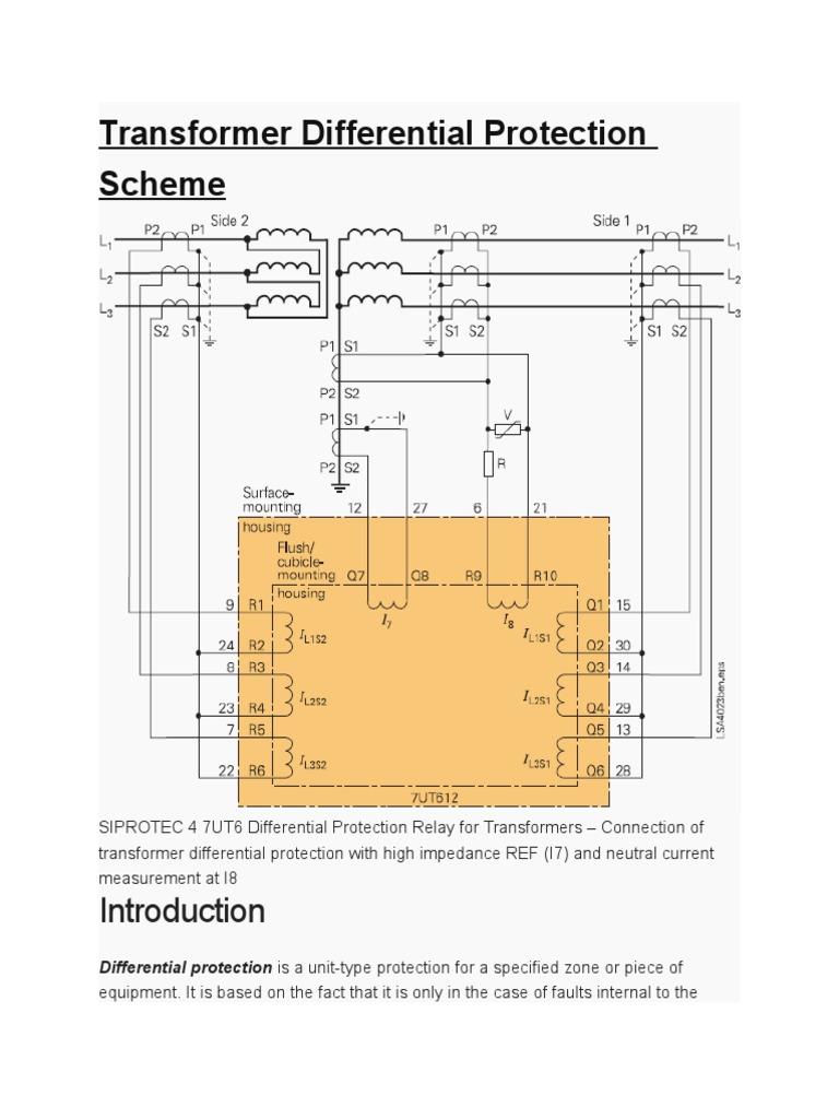87T Protection Scheme | PDF | Transformer | Relay