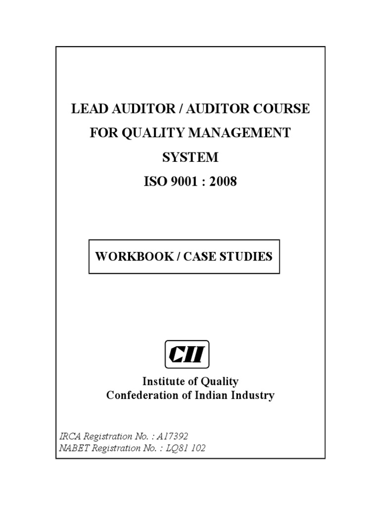 Lead Auditor Workbook Updated To 2008 Ver | PDF | Verification And ...