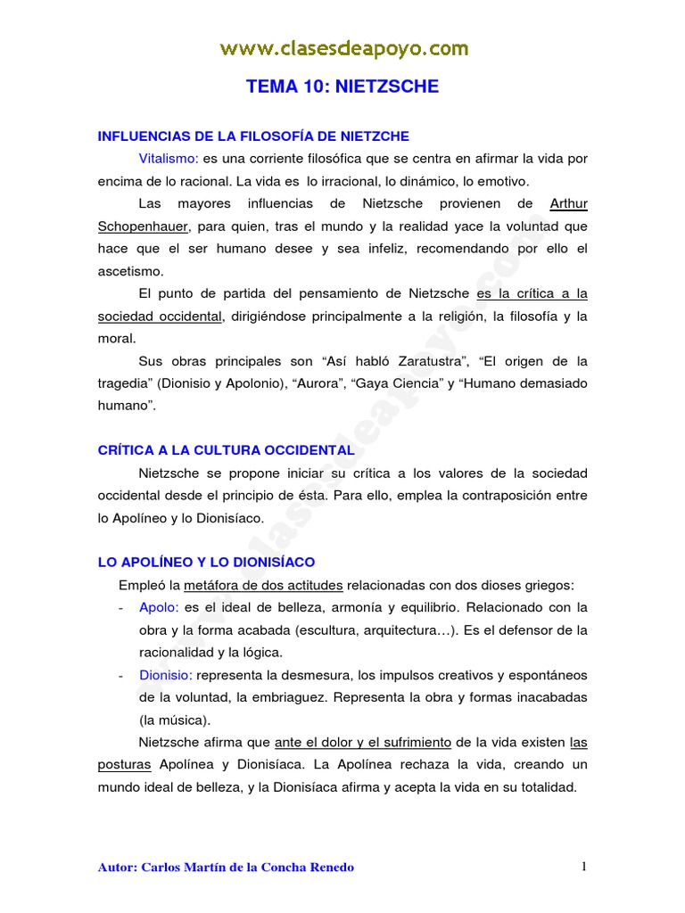 Nietzsche Examen de Selectividad | PDF | Friedrich Nietzsche | Nihilismo