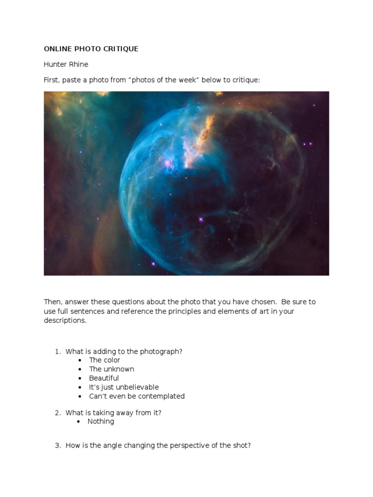 Online Photo Critique Guide | PDF | Art | Self-Improvement