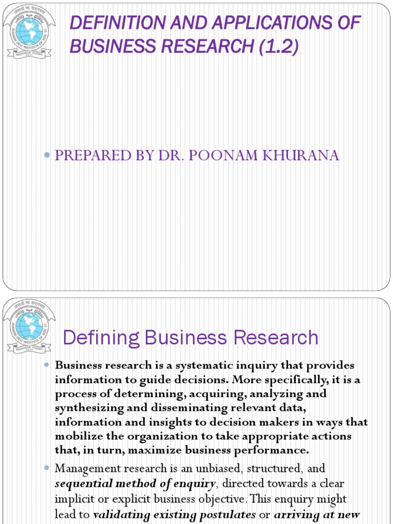 Business Research: Definition & Applications | PDF
