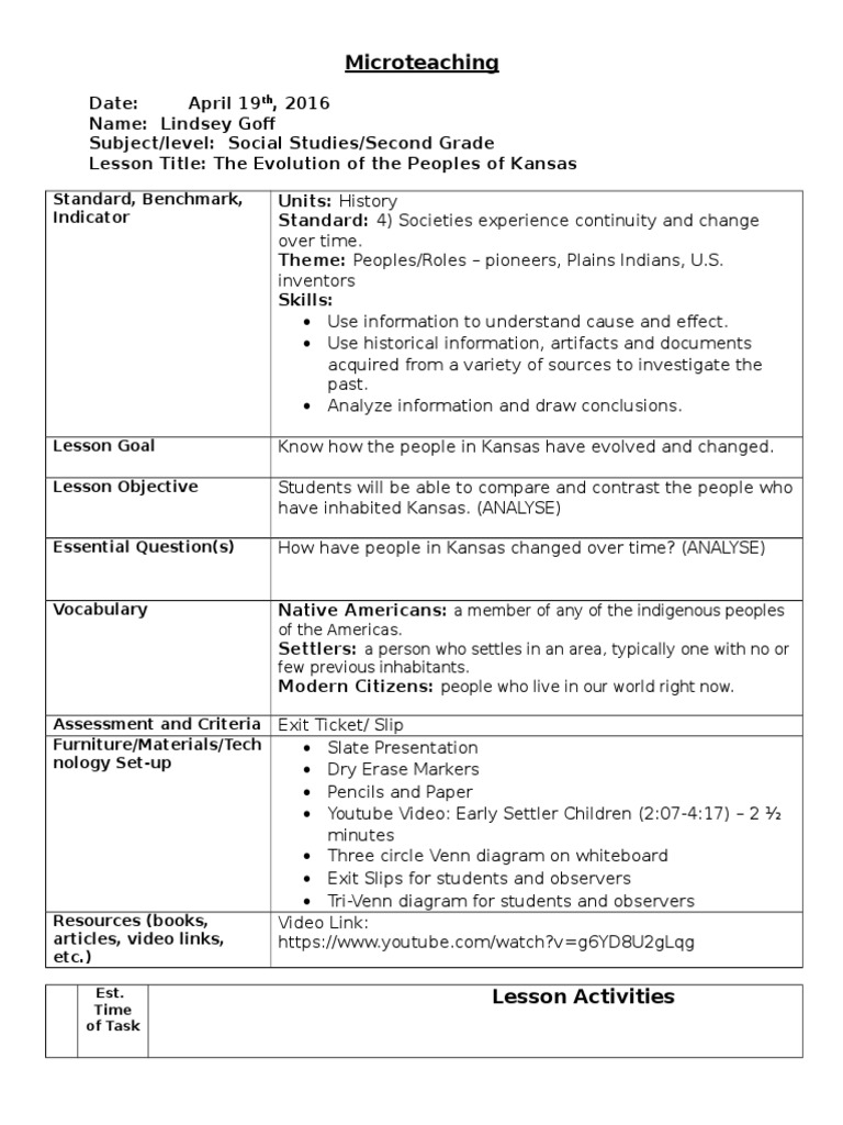 Microteaching Lesson Plan-1 | PDF | Psychological Concepts | Learning