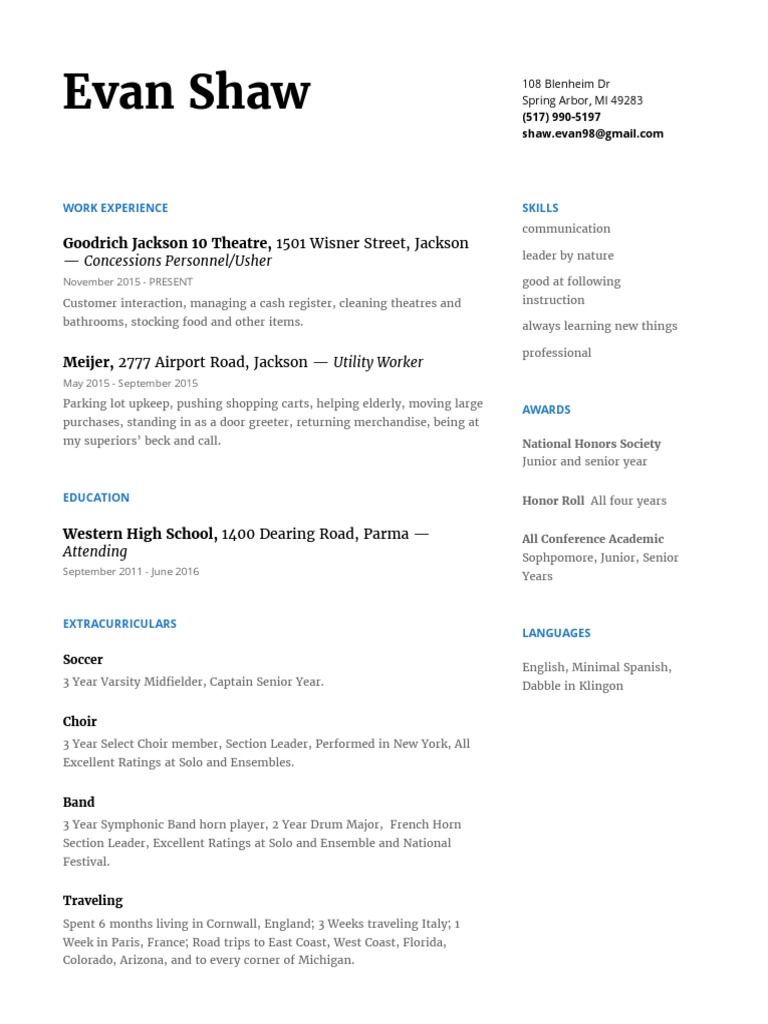 Evan Shaw: Goodrich Jackson 10 Theatre | PDF