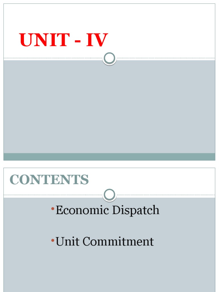 Optimization Of Power Generation Through Economic Dispatch And Unit Commitment Pdf Power