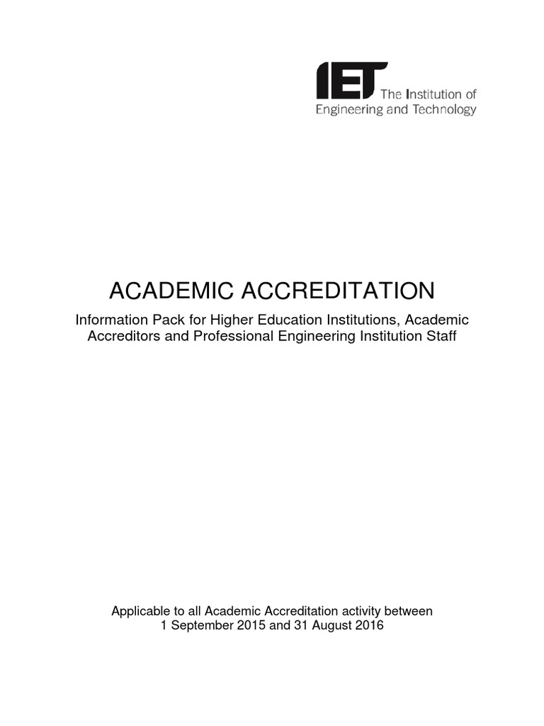 IET Accreditation Information Pack - April2015 | PDF | Academic Degree ...