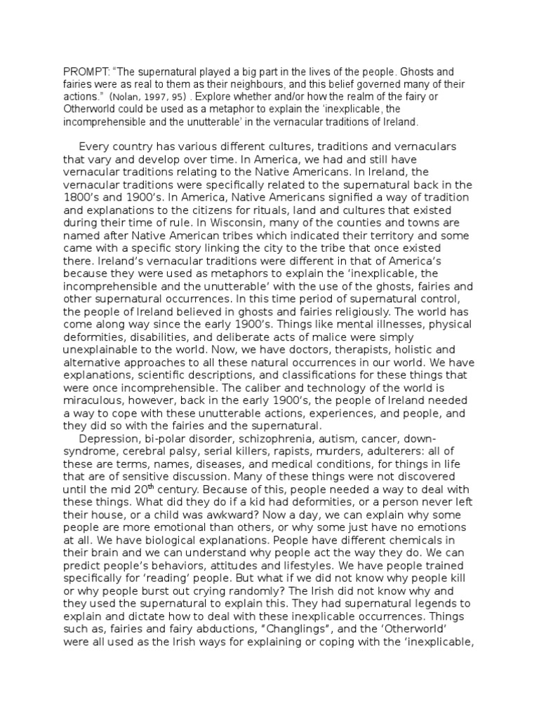 Folklore Final Paper | PDF | Fairies | Hell