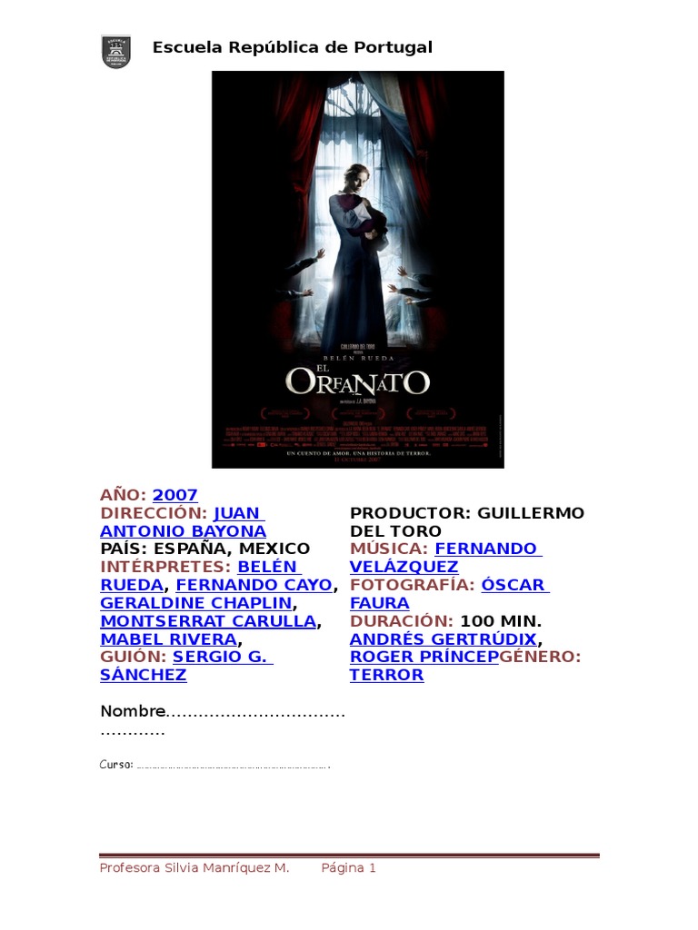 Análisis de "El Orfanato" | PDF