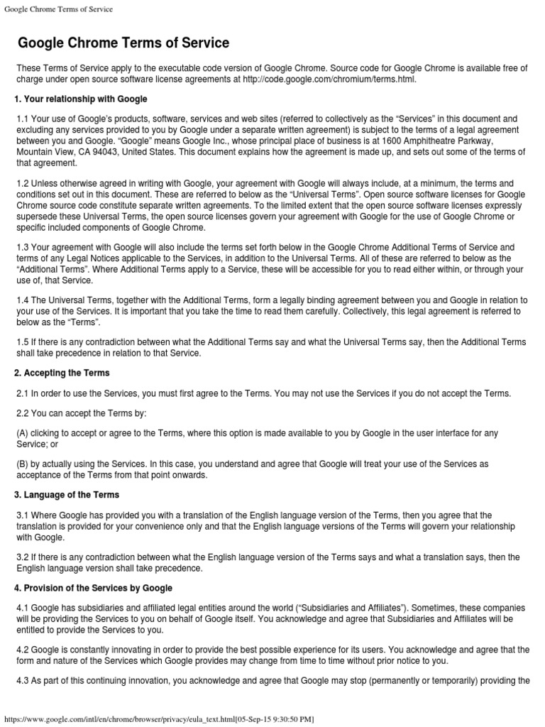 Google Chrome Terms of Service | PDF | Digital Rights Management | H ...