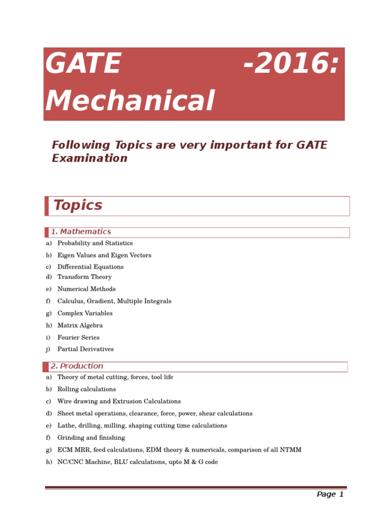 Important Topics For GATE | PDF | Heat Transfer | Thermal Conduction
