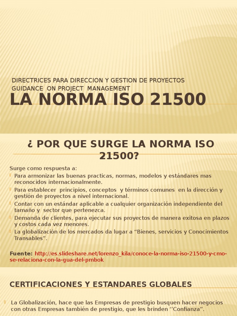 Norma Iso 2500 | PDF | Gestión de proyectos | Organización ...