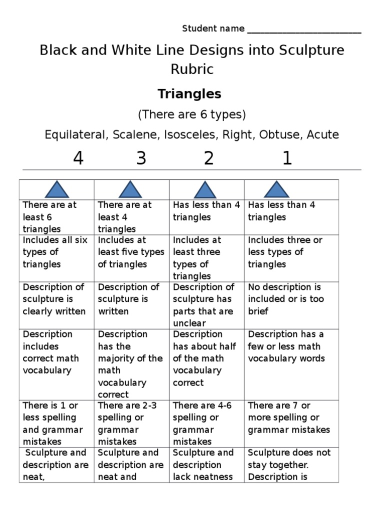 Black and White Design Rubric | PDF | Euclidean Plane Geometry ...
