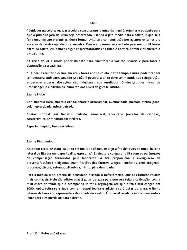 Análise da Cor da Urina no Exame EQU | PDF | Urina | Bem-estar