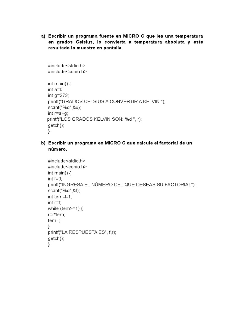 Ejercicios en Microc | PDF