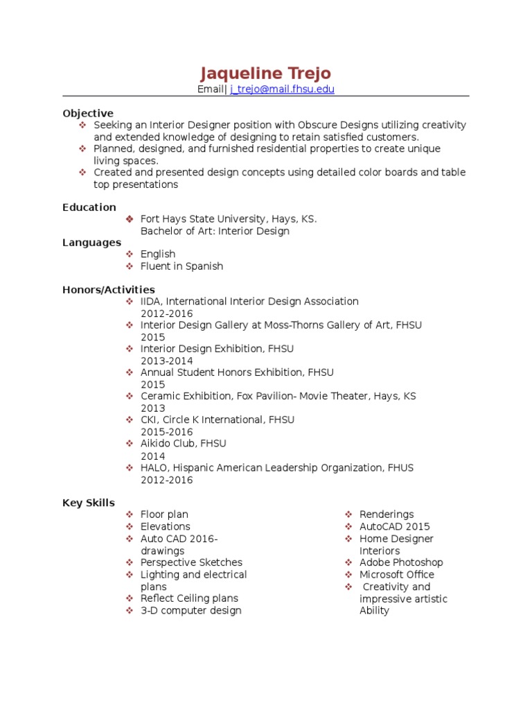 Aspiring Interior Designer Profile | PDF