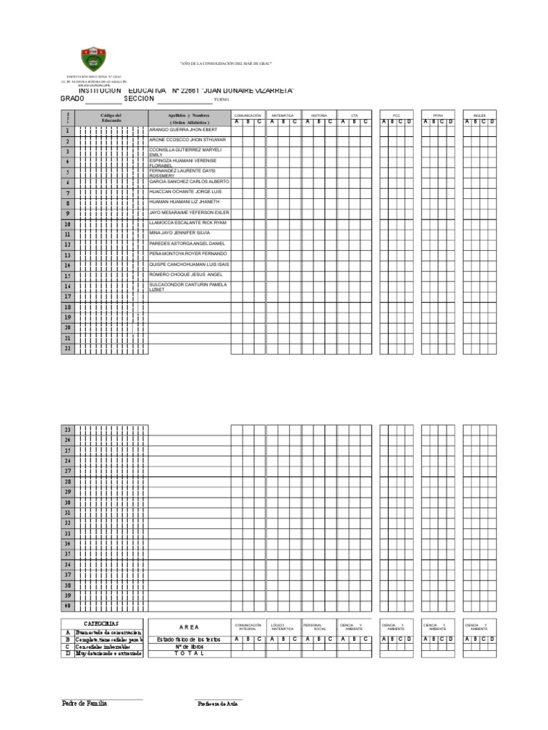 Formato de Excel Cuadros | PDF