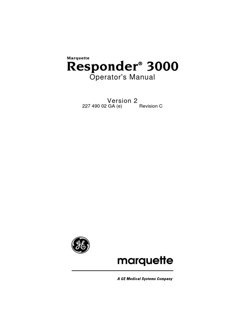 GE Responder 3000 - User Manual | PDF | Artificial Cardiac Pacemaker ...