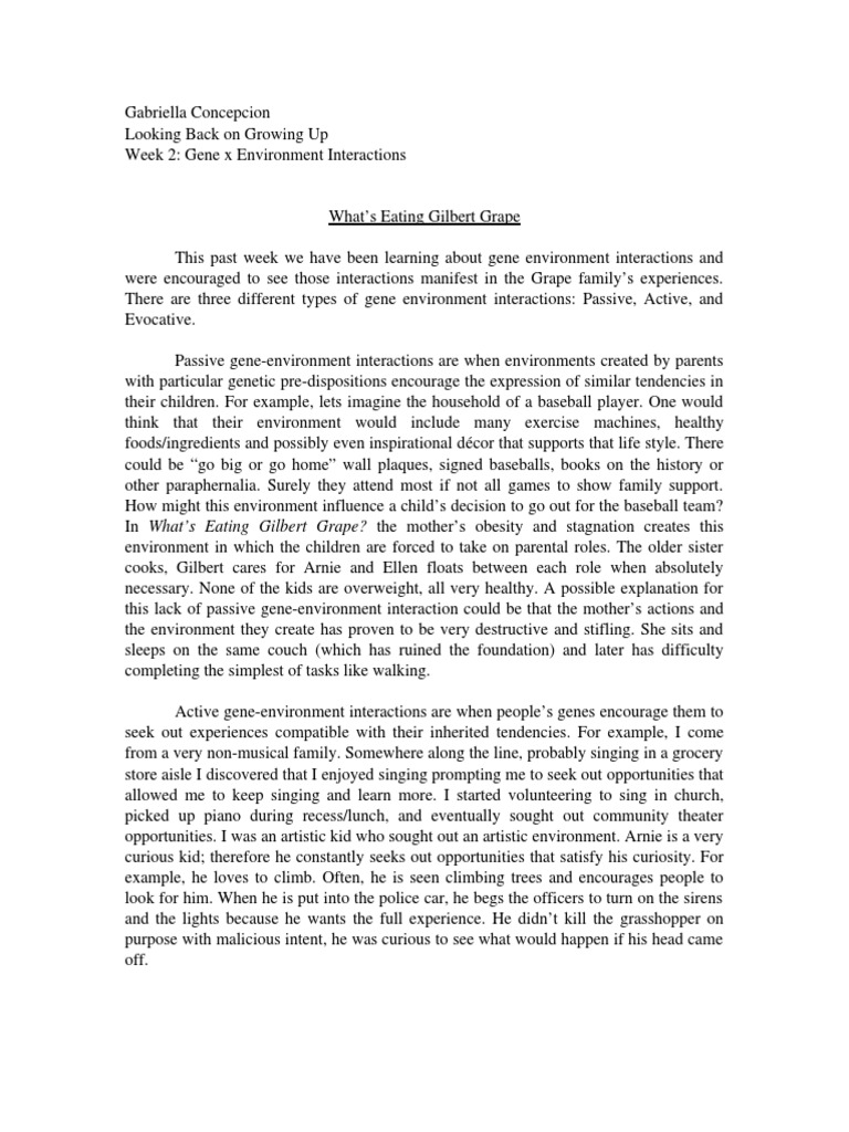 Week 2 - Whats Eating Gilbert Grape | PDF | Curiosity | Psychology