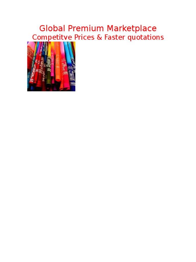 Global Premium Marketplace: Competitve Prices & Faster Quotations | PDF ...