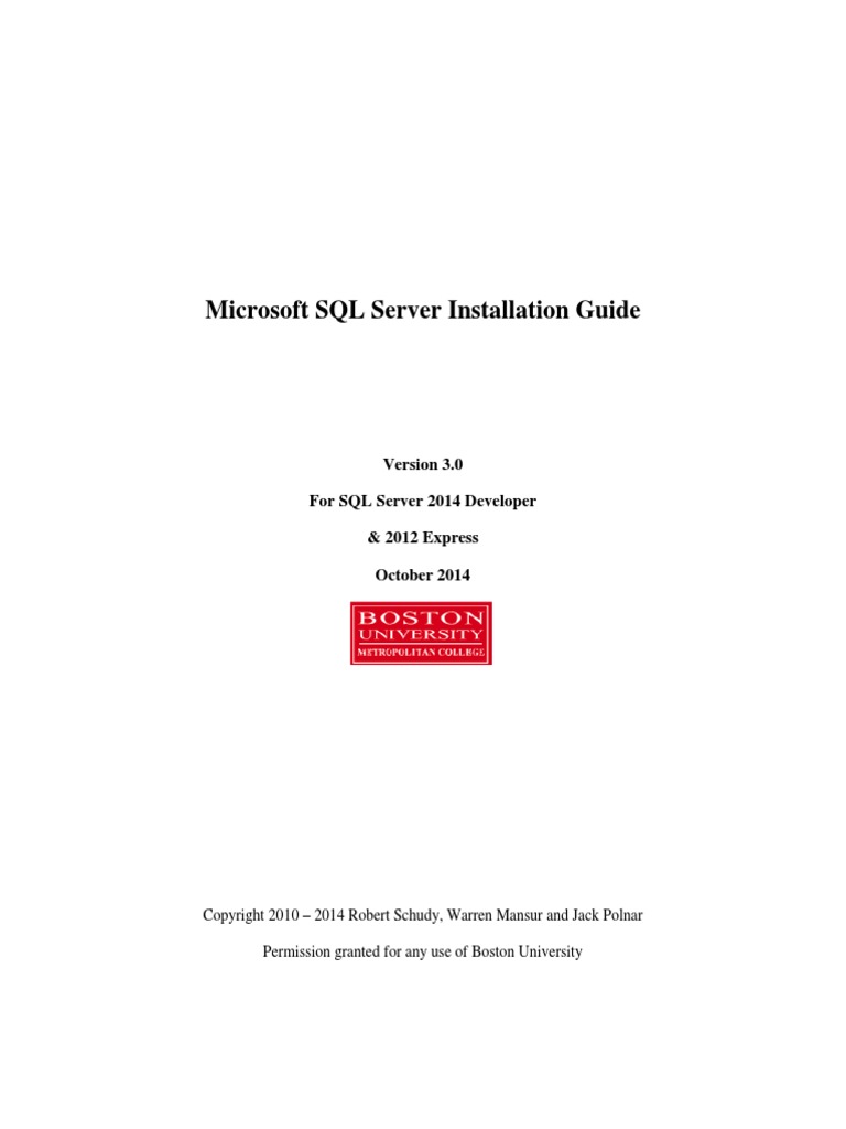 SQL Server 2014 Installation Guide v3 | PDF | Microsoft Sql Server | Installation (Computer ...