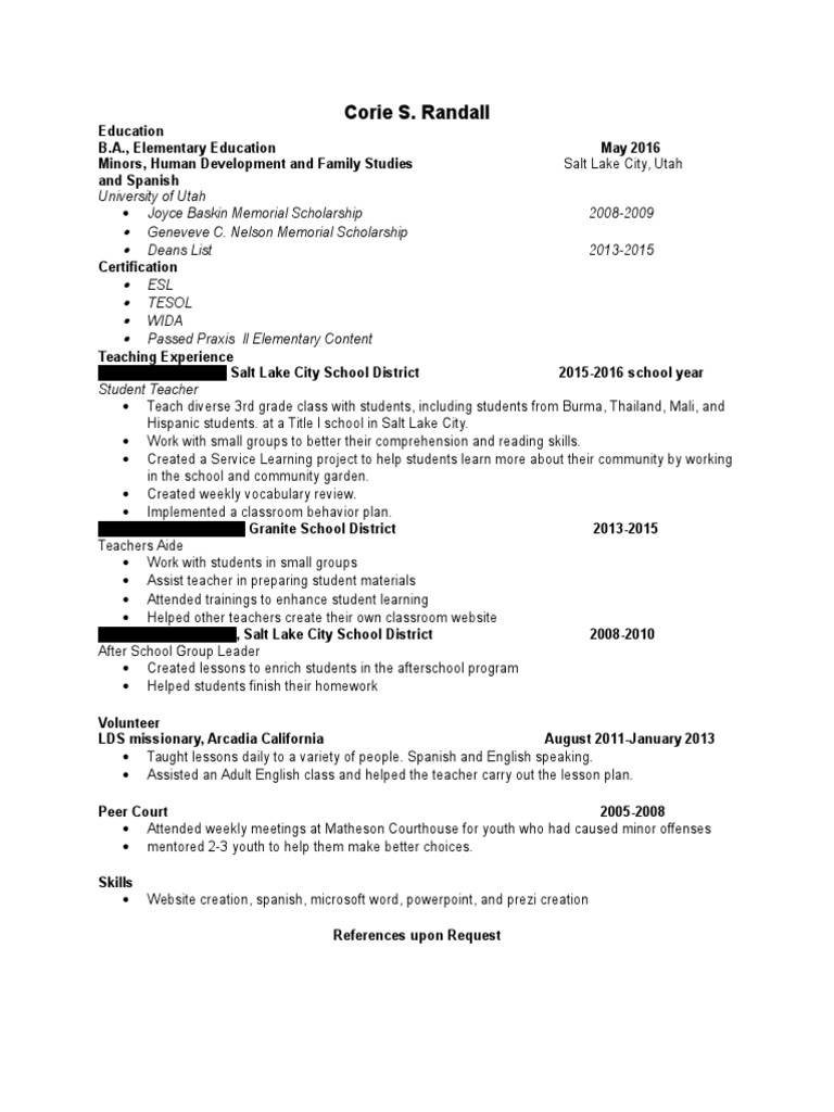 Corie Resume | PDF