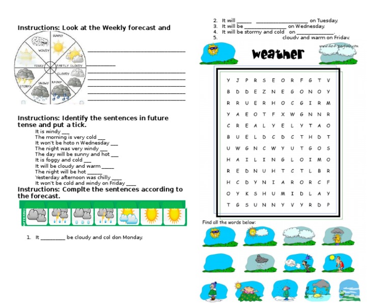 Weekly Weather Forecast Exercises | PDF | Finance & Money Management