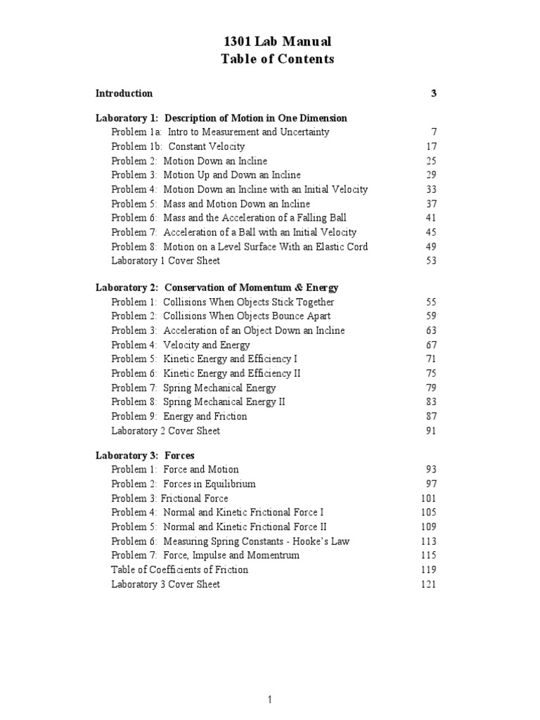 1301 LabManual | PDF | Collision | Velocity