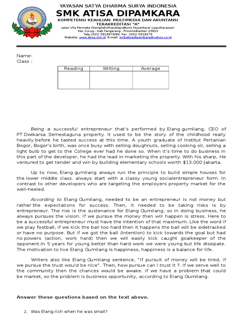 Reading Comprehension Yes No Question | PDF | Microsoft | Computing