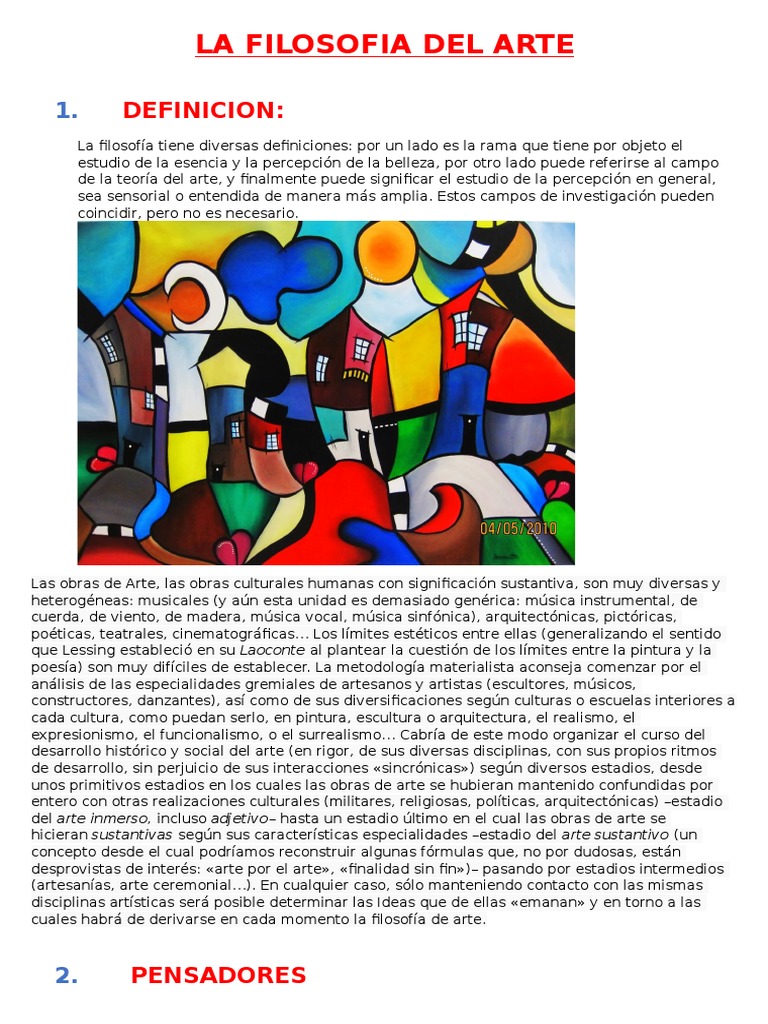 Filosofía del Arte y sus Pensadores | PDF | Estética | Pinturas