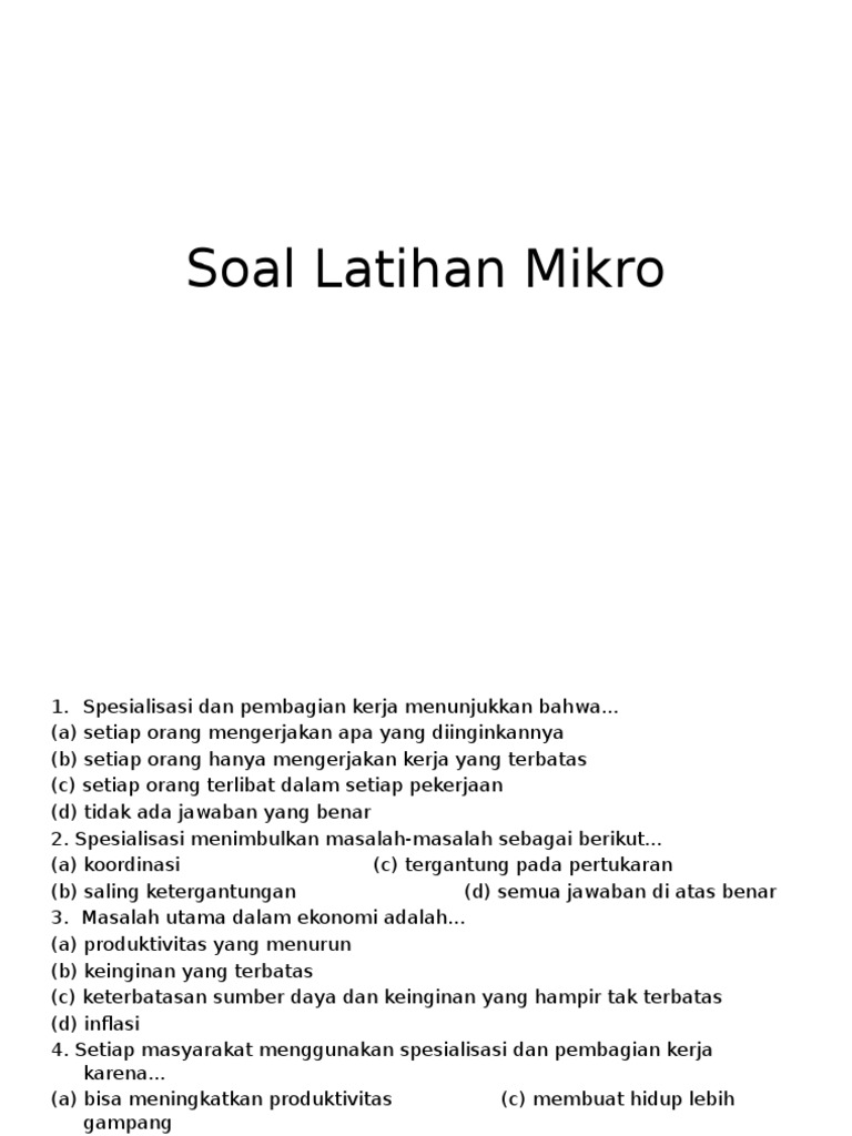 Soal Latihan Mikro | PDF