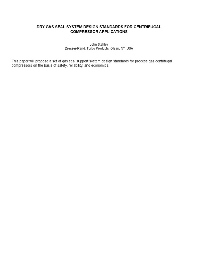 Dry Gas Seal Design | PDF | Gas Compressor | Gases