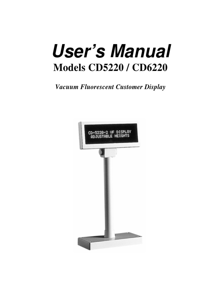 User's Manual: Models CD5220 / CD6220 | PDF | Electronics | Computer ...